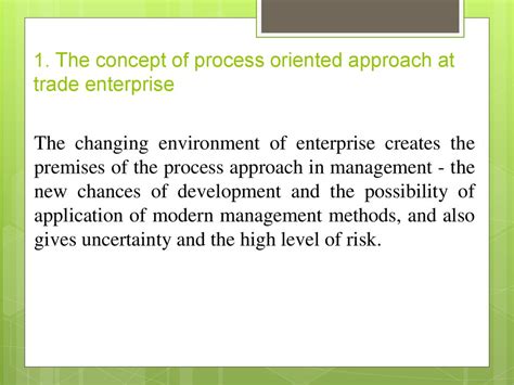 The Concept Of Process Oriented Approach At Trade Enterprise Online Presentation