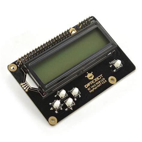 16x2 I2c Rgb Lcd Keypad Hat With Rgb Backlight V20 The Pi Hut
