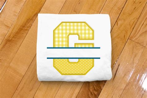 Varsity Letter G Split Applique Embroidery File