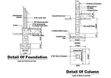 Foundation And Column Detail Dwg File Artofit