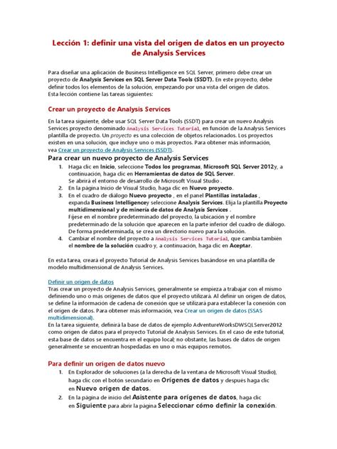 Sql Server Analysis Services Tutorial Descargar Gratis Pdf Servidor Sql De Microsoft Tabla