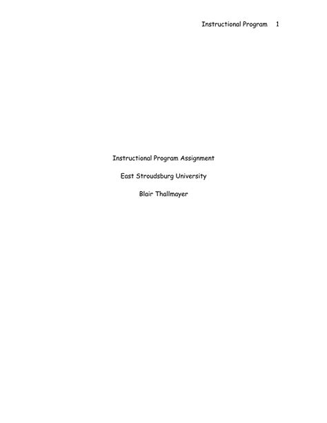 Instructional Program Assignment Doc