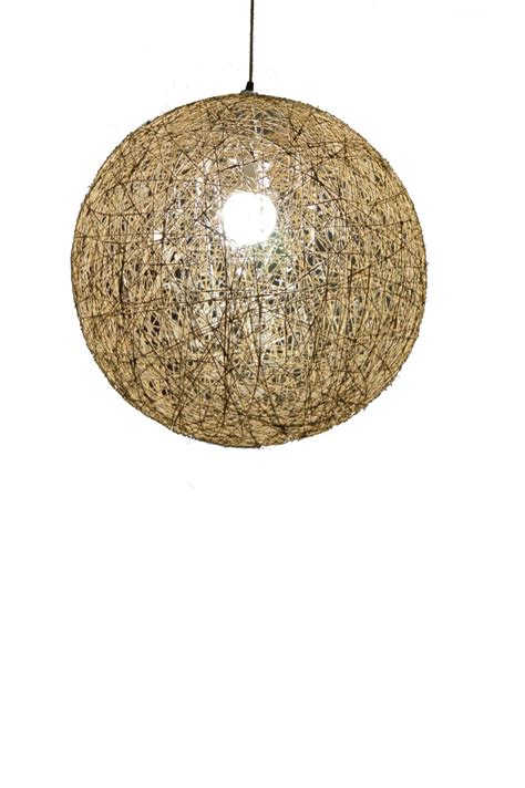 Hemp Sphere Pendant Light Rustic Pendant Lamp Hemp Lighting Etsy