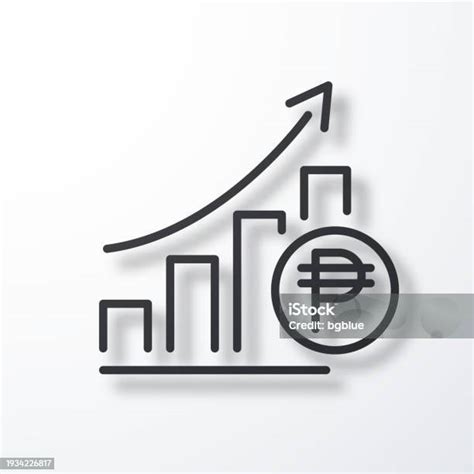 페소 환율 상승 차트 흰색 배경에 그림자가 있는 선 아이콘 0명에 대한 스톡 벡터 아트 및 기타 이미지 0명 3차원 형태 가격 Istock