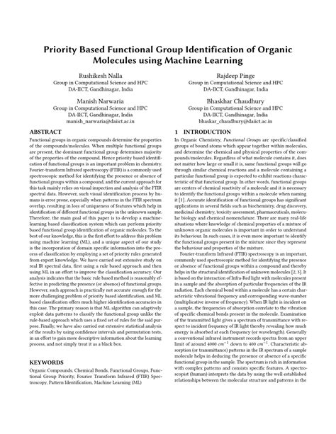 PDF Priority Based Functional Group Identification Of Organic Molecules Using Machine Learning