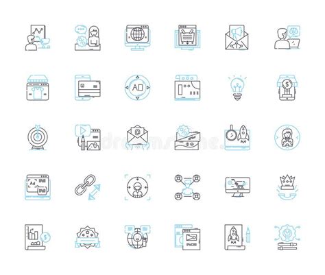 Marketing Firm Linear Icons Set Strategy Advertising Branding Promotion Digital Social