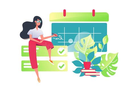 Woman Planning Tasks Stock Vector Illustration Of Vector 302011853