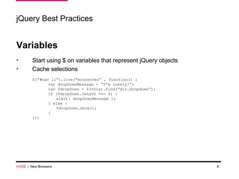 Jquery Best Practices Ppt