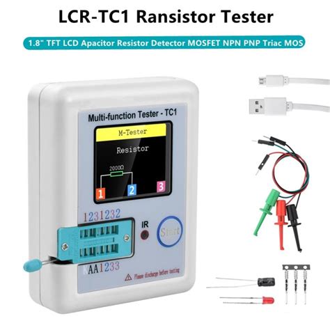 Lcr Tc1 18inch Tft Lcd Display Multi Meter Transistor Tester Diode Triode Capacitor Resistor
