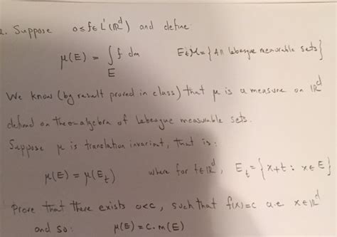 Solved Lebesgue Integration And Measure Theory Please Help