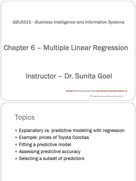 Multiple Linear Regression Notes Pdf Dependent And Independent