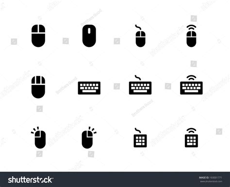 Mouse Keyboard Icons On White Background Stock Vector Royalty Free 193001771 Shutterstock