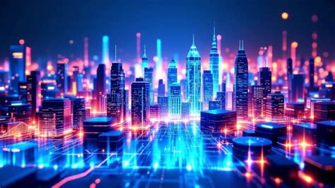 Futuristic Smart City Digital Network Glow Stock Footage Video Of Animation Background 387806346