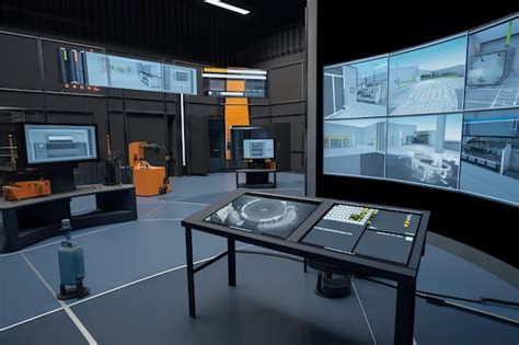 Premium Ai Image Robot Simulation With View Of Simulated Environment