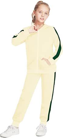 Arshiner Girls 2 Piece Outfits Sweatsuits Zip Up Hoodie