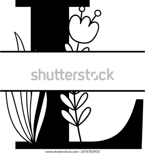 Split Monogram Letter L Vector Alphabet Stock Vector Royalty Free