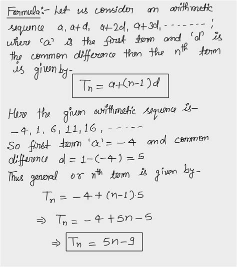 Solved Write An Expression For The General Or Nth Term Of The