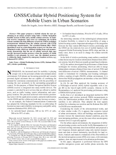 Pdf Gnsscellular Hybrid Positioning System For Mobile Users In Urban