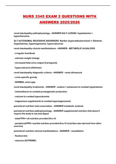Nurs 3345 Exam 2 Questions With Answers 2025 2026 Nurs 3345 Stuvia Us