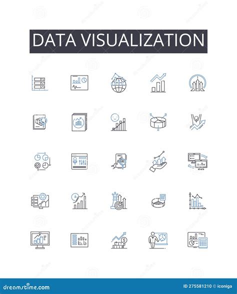 data visualization line icons collection information display graphic