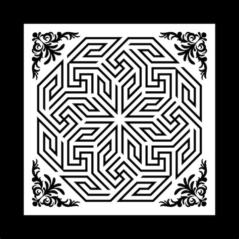 Premium Vector Decorative Square Floral Pattern For Cnc Cutting