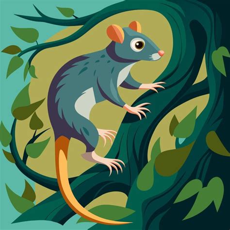 Premium Vector A Mouse Moves Stealthily Through The Thicket Suitable For Story Picture Book