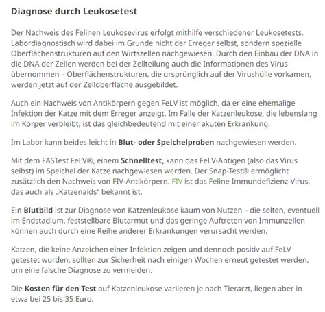 Leukose Test Wissenswertes Katzenfreunde Maasen