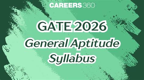 Gate General Aptitude Syllabus 2026 With Weightage