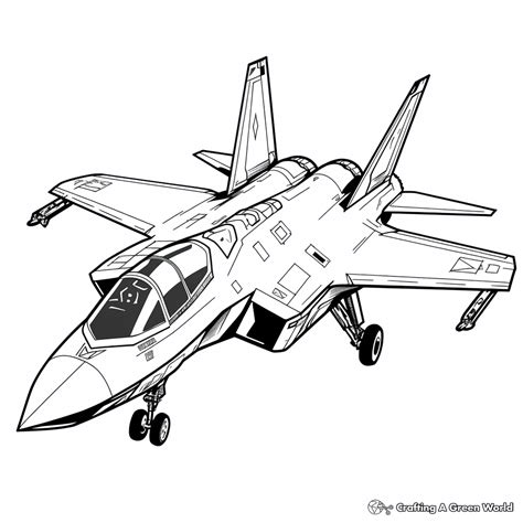 Fighter Jet Colouring Picture