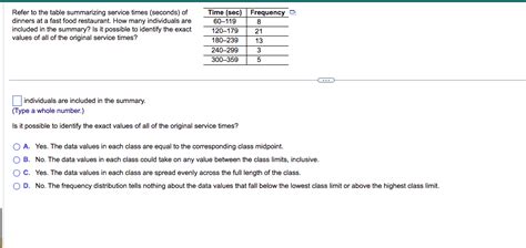 solved refer to the table summarizing service times
