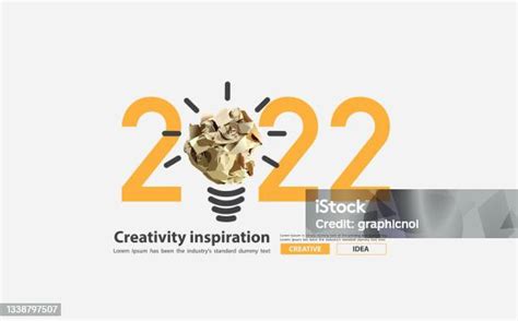 구겨진 종이 볼 전구 아이디어 컨셉 디자인 벡터 일러스트로 2022 년 새해 창의성 영감 12월 31일에 대한 스톡 벡터 아트 및 기타 이미지 12월 31일 2022년