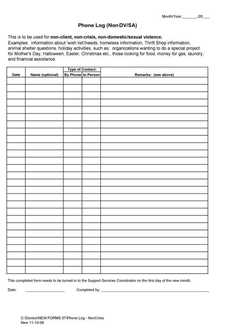 40 Printable Call Log Templates Word Excel PDF TemplateLab