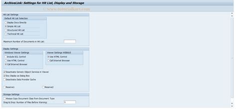 OAG SAP Tcode SAP ArchiveLink Basic Settings