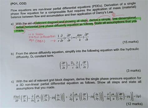 Solved P01 Co2 Flow Equations Are Non Linear Partial