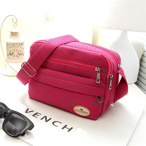 Badu Bg Модна дамска платнена чанта с многоцветни щампи на точки актуална чанта през рамо