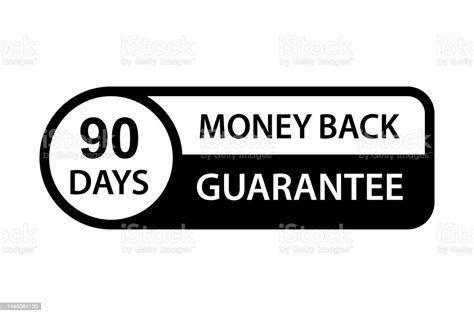 그래픽 디자인 로고 웹 사이트 소셜 미디어 모바일 앱 Ui 일러스트 레이 션을위한 90 일 환불 보증 아이콘 벡터 100퍼센트에 대한 스톡 벡터 아트 및 기타 이미지