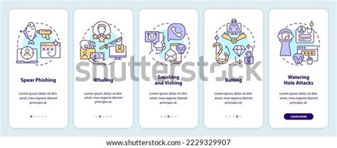 Types Social Engineering Attacks Onboarding Mobile Stock Vector Royalty Free 2229329907
