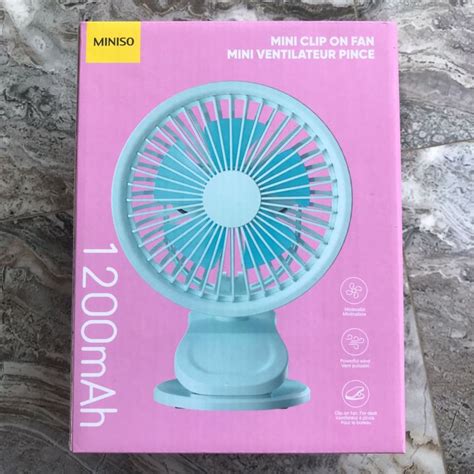 Miniso Kipas Angin Clip Miniso Fan Clip Mini Clip On Fan Kipas Klip Miniso 1200mah Lazada