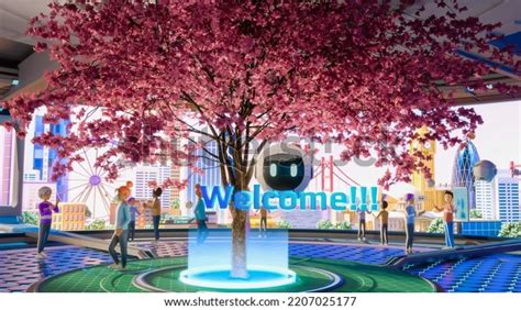 아름다운 디지털 메타버스의 3d 렌더링 가상 스톡 일러스트 2207025177 Shutterstock