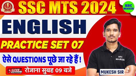 Ssc Mts 2024 Ssc Mts English Practice Set 7 Ssc Mts English Pyqs Ssc Mts English Classes