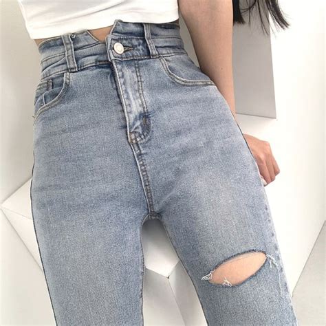 복플레이스 Sml 인생팬츠컬러무슨일 예쁘미 그레이싱 오비 스판 찢청 스키니 데님팬츠복플레이스 위시버킷