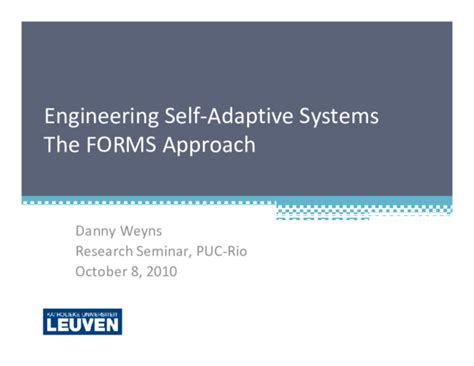 Pdf Engineering Self Adaptive Systems The Forms Approach