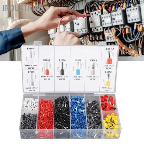 Industrial 1200 ชิ้นลวดจีบขั้วassortmentชุดเย็นกดเชื่อมต่อสายไฟฟ้าสำหรับบ้านยานยนต์ Shopee