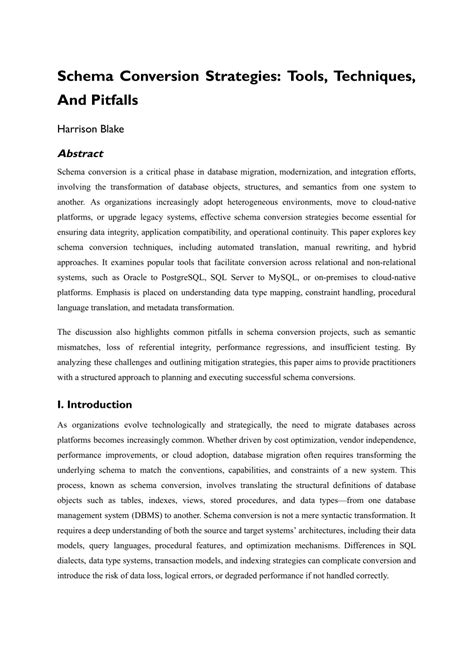 Pdf Schema Conversion Strategies Tools Techniques And Pitfalls