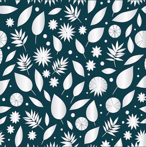 Premium Vector Leaf And Geometric Shapes Seamless Pattern