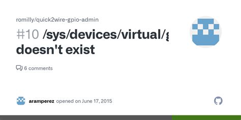 Sys Devices Virtual Gpio Doesn T Exist Issue 10 Romilly
