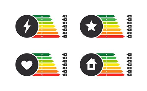 Energy Graphs Badges Energy Efficiency Rating Energy Efficiency Arrows Vector Illustration