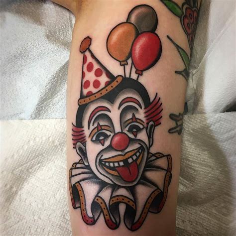 American Traditional Clown Tattoo