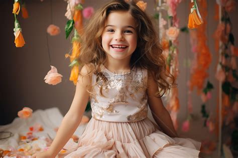 幸福开心玩耍的外国小女孩高清图片下载 正版图片600687191 摄图网