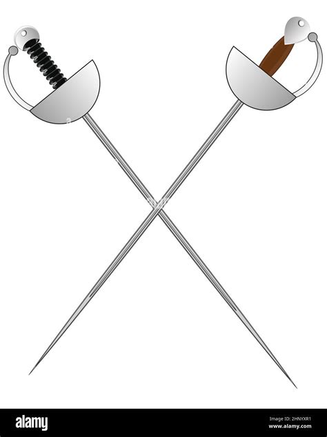 Vector Illustration Of The Ancient Plain Weapon For Fencing Rapier